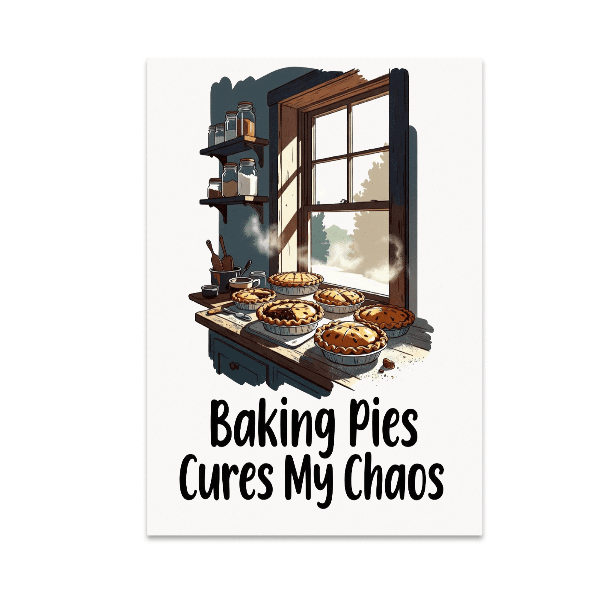Baking Pies Cure Chaos - Kitchen Decor Enthusiast - 13x19 Poster Print ...