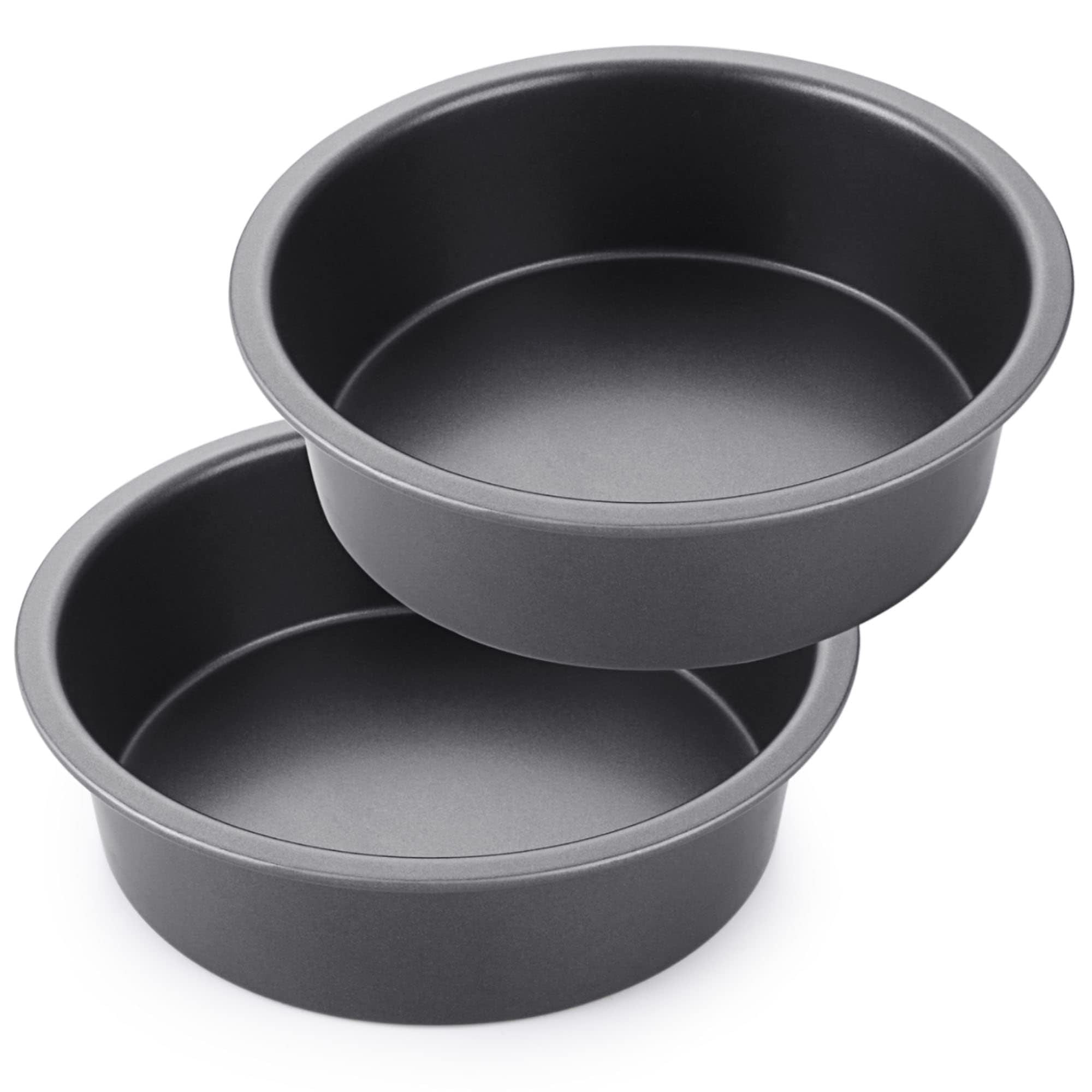 Baking Round Cake Pan Set 8 Inch, Nonstick Deep Layer Cake Tin with ...