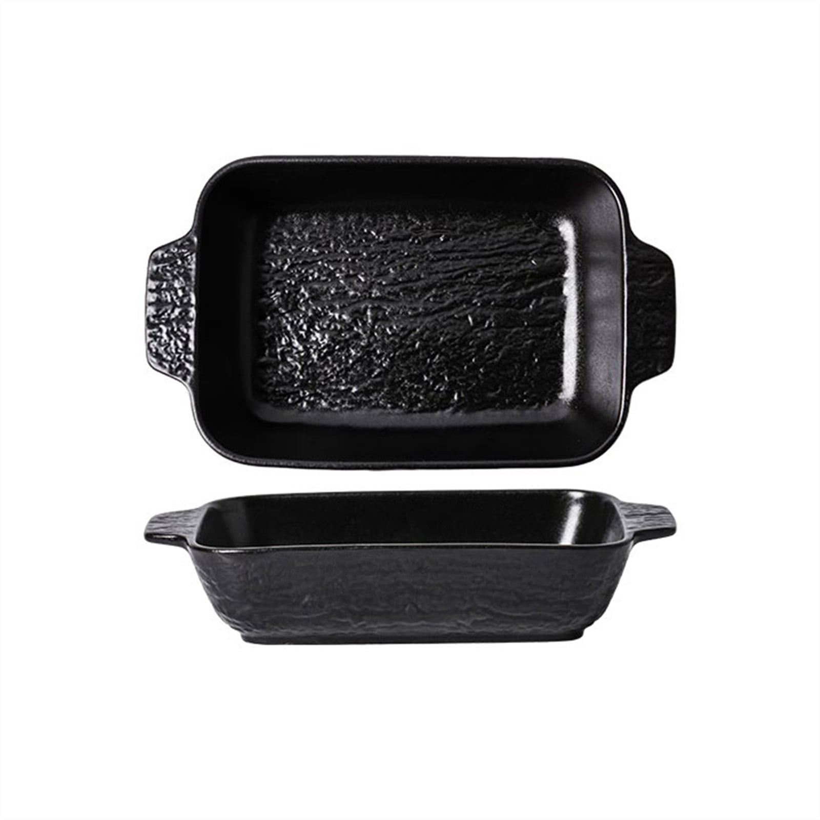 Baking and Serving Dish Creative Stone Pattern Double Ear Plate ...