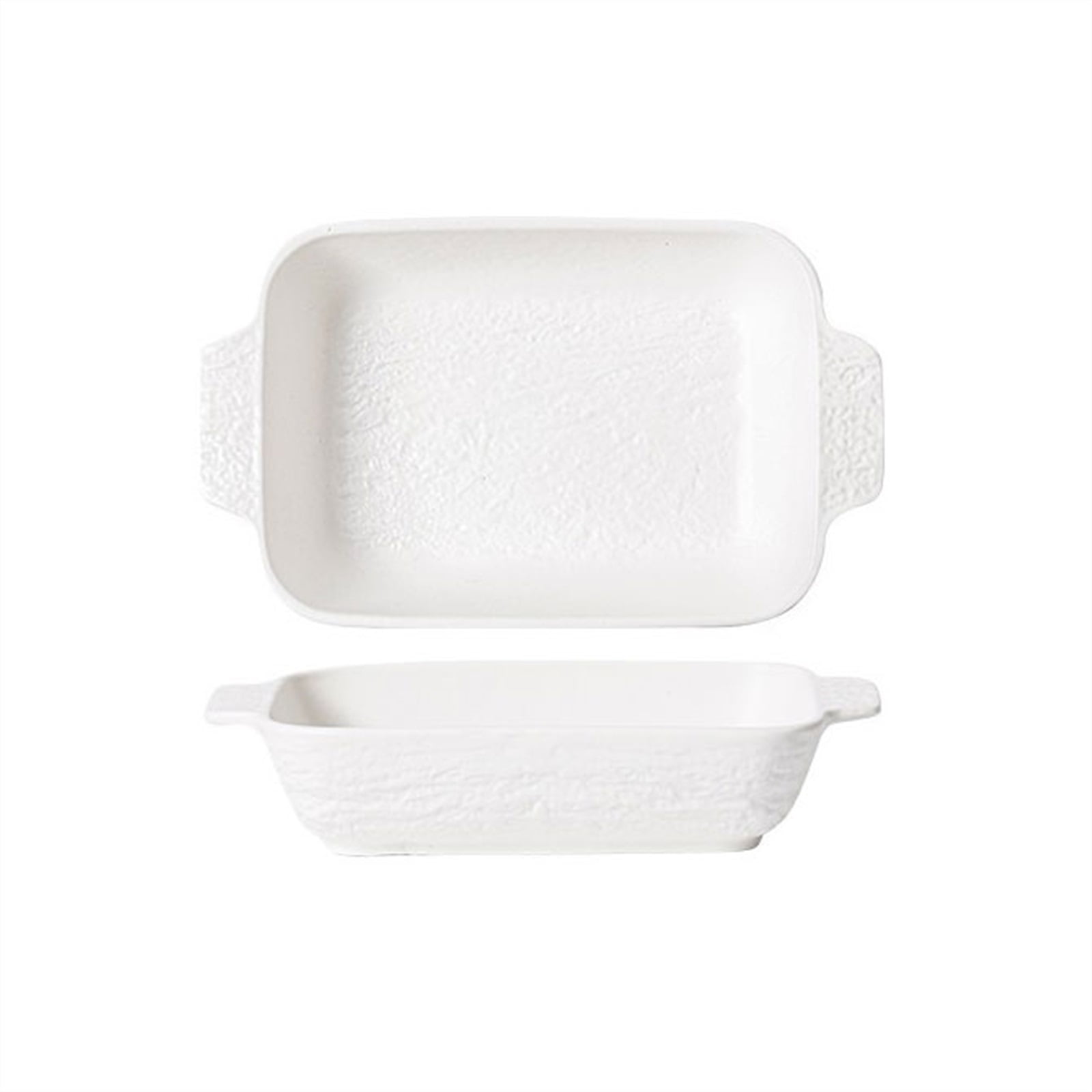 Baking and Serving Dish Creative Stone Pattern Double Ear Plate ...