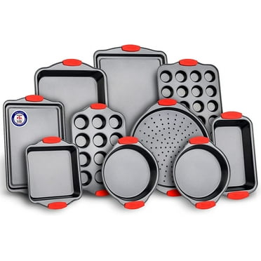 NutriChef 10-Piece Non-Stick Carbon Steel Kitchen Bakeware Set - Large ...