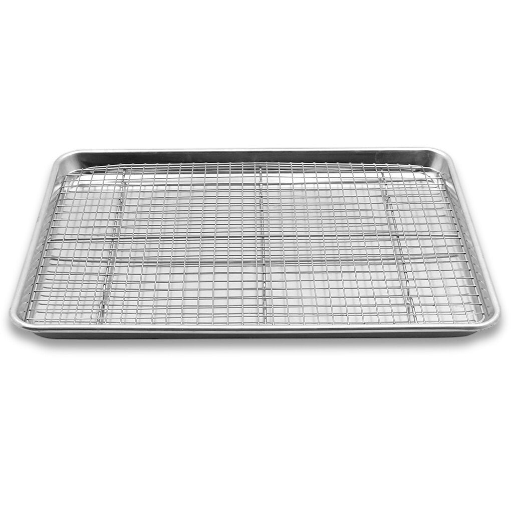 Baking Sheet Checkered Cooling Rack Chef Stainless Steel Pan Oven ...