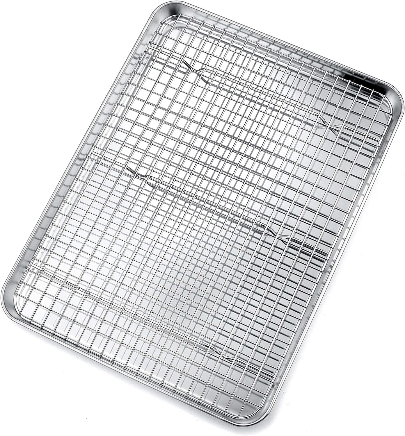 Manss 16'' Stainless Steel Baking Sheet & Cooling Rack Set, Heavy Duty ...