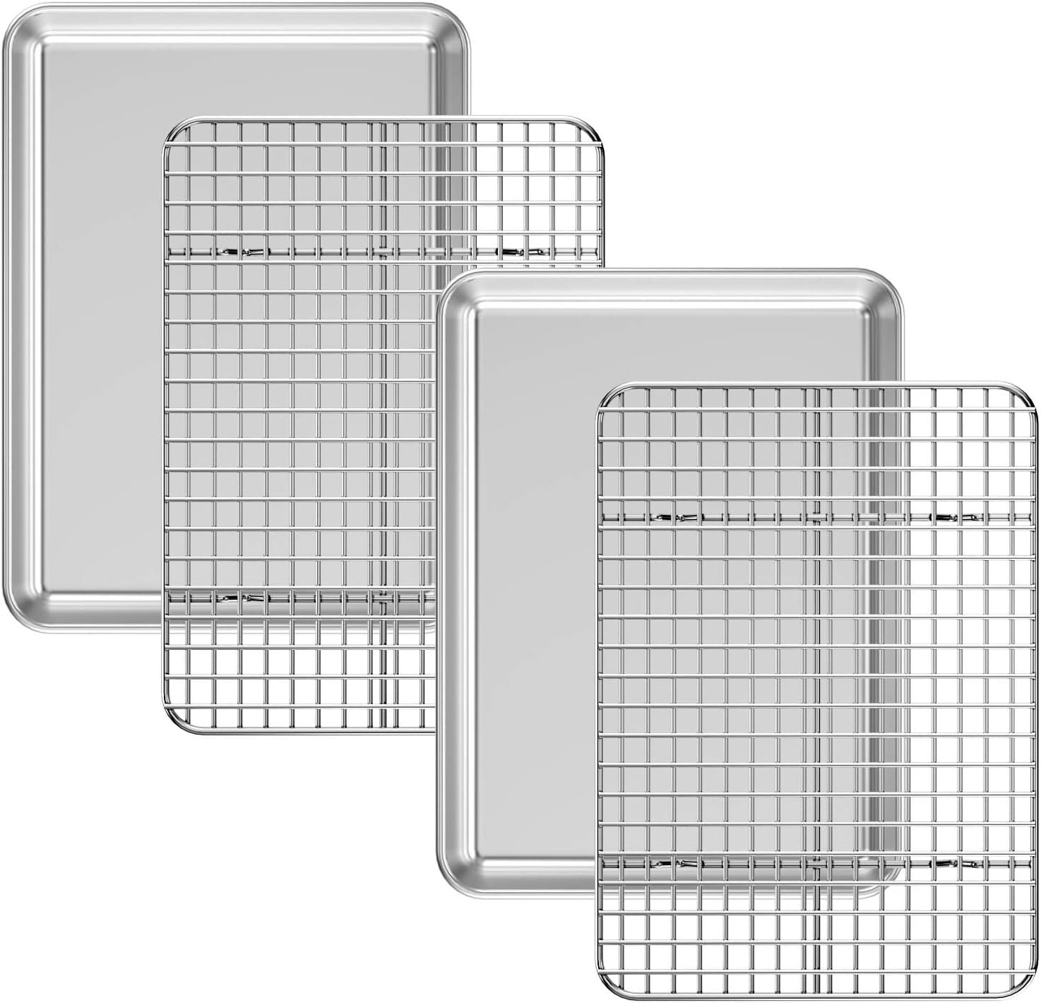 Baking Sheet with Cooling Rack Set [2 Sheets + 2 Racks], GoXteam ...