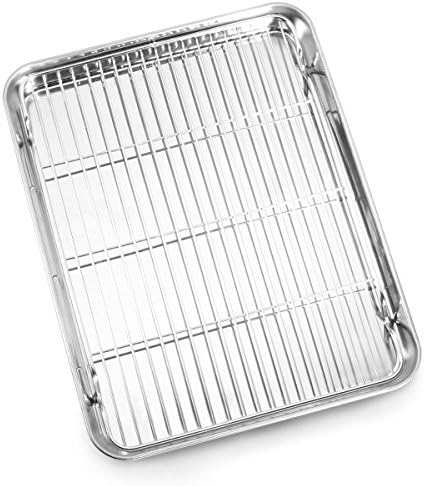 Baking Sheet and Cooling Rack Set, Stainless Steel Commercial Grade ...