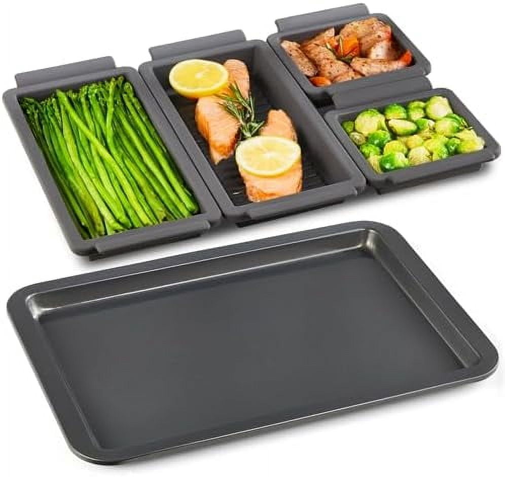 Baking Sheet Pan Dividers for Meal Prep, Reusable Silicone Dividers ...