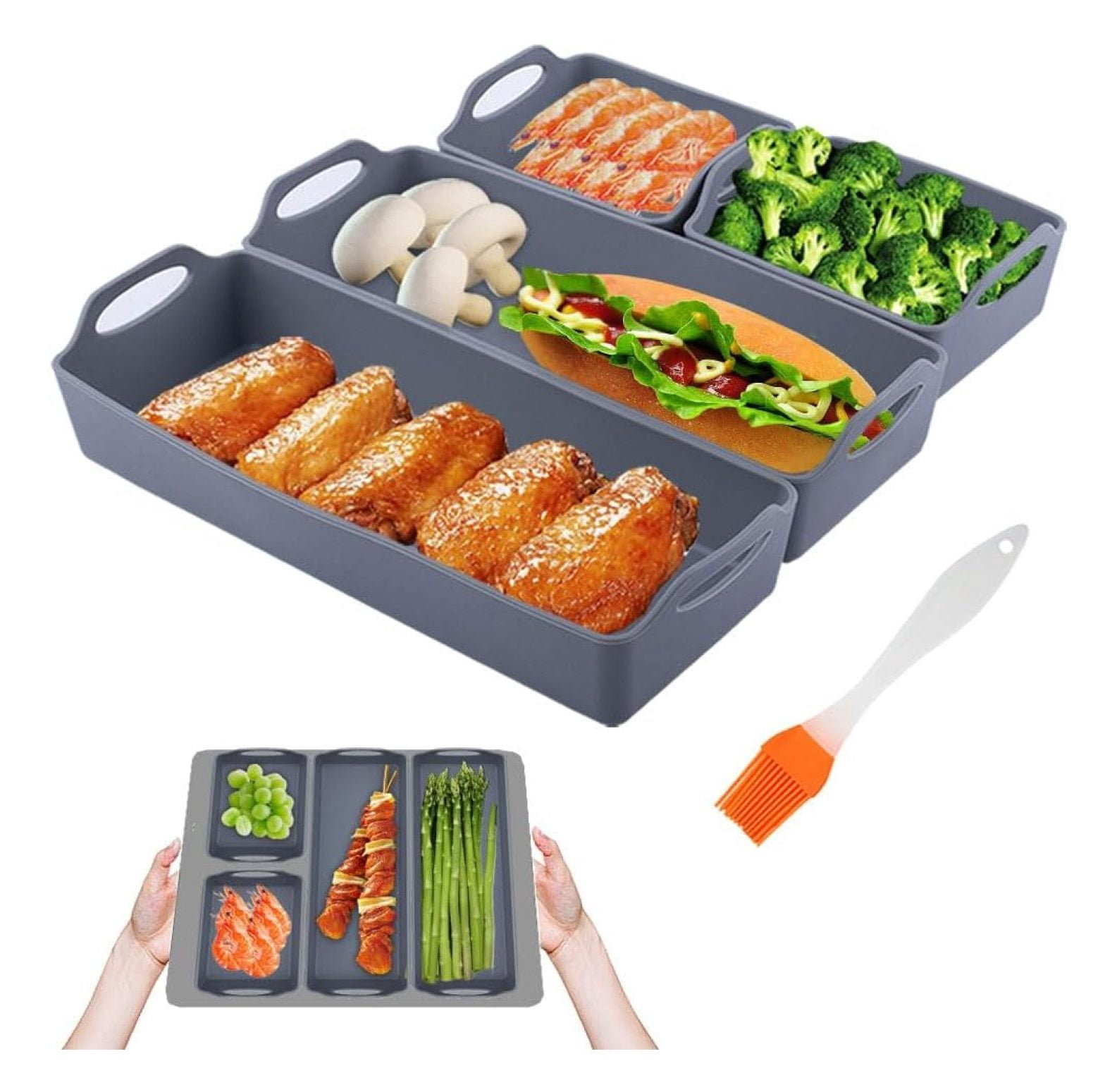 Baking Sheet Pan Dividers,Silicone Sheet Pan Set Nonstick Silicone ...