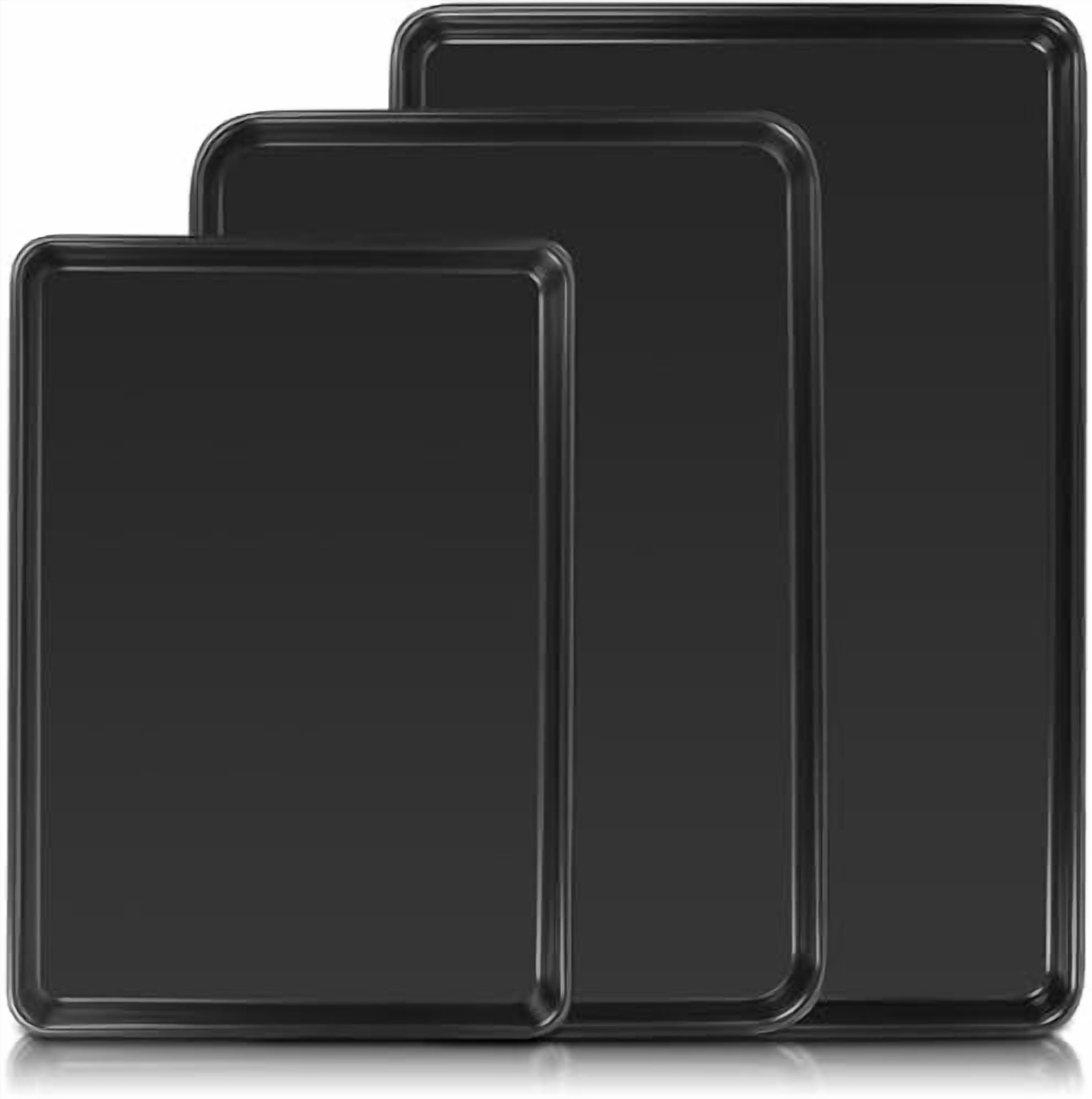 Baking Sheet Pan Set of 3, Commercial Cookie Sheets for Baking ...