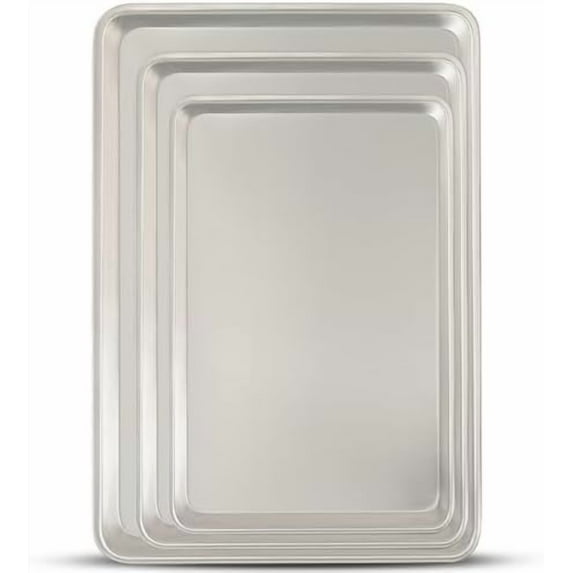 Baking Sheet Pan Set of 3, Commercial Quality Aluminum Cookie Sheets ...