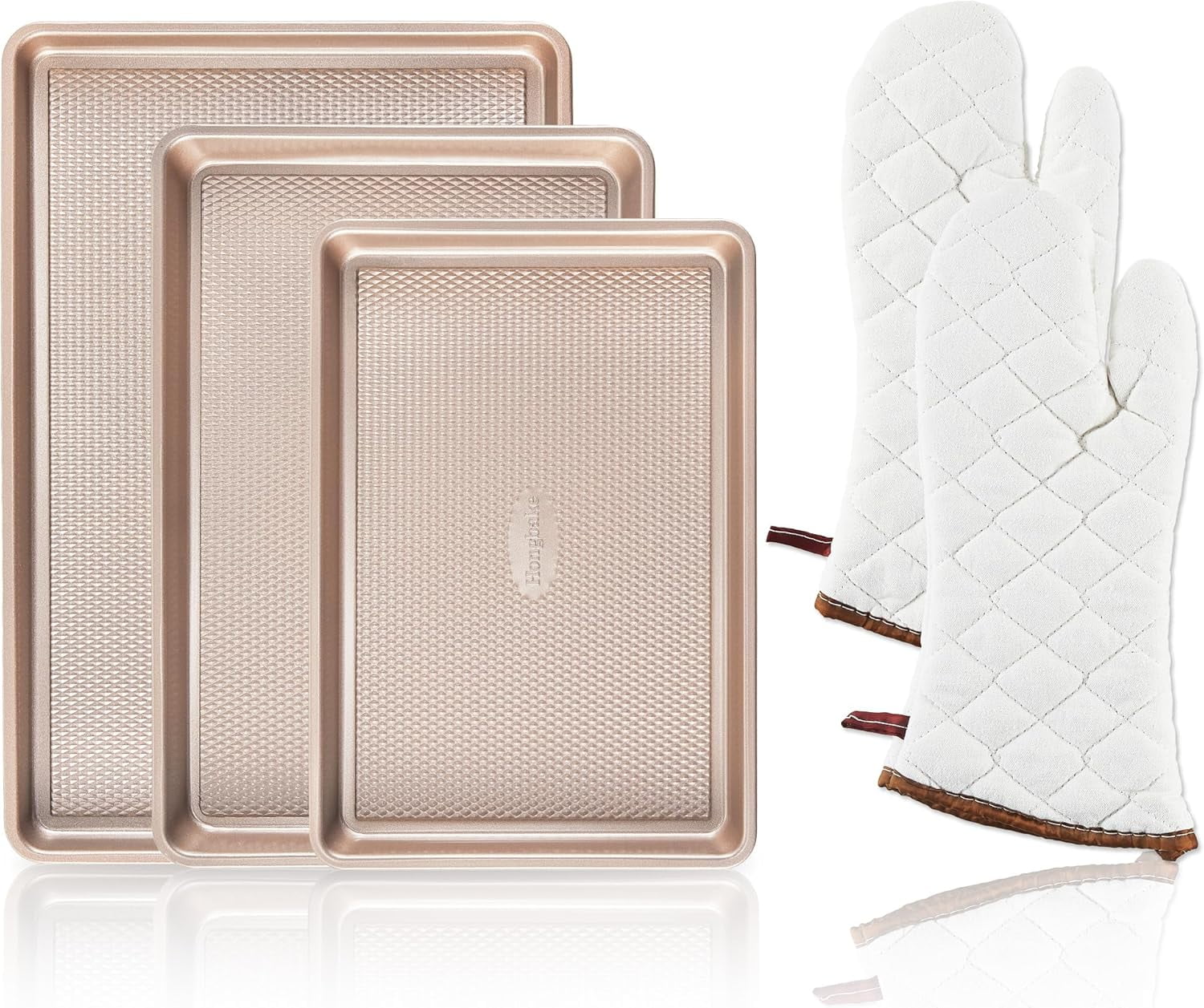 Baking Sheet Pan Set of 3, Cookie Sheets for Oven, Nonstick Half ...