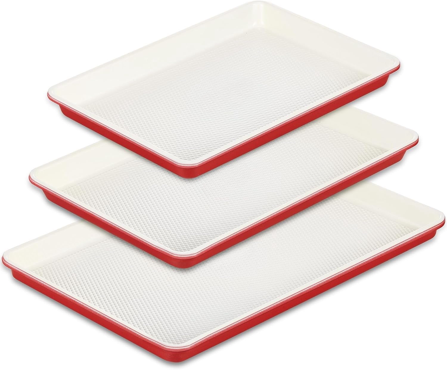 Baking Sheet Pan Set of 3, Cookie Sheets for Oven, Nonstick Half ...
