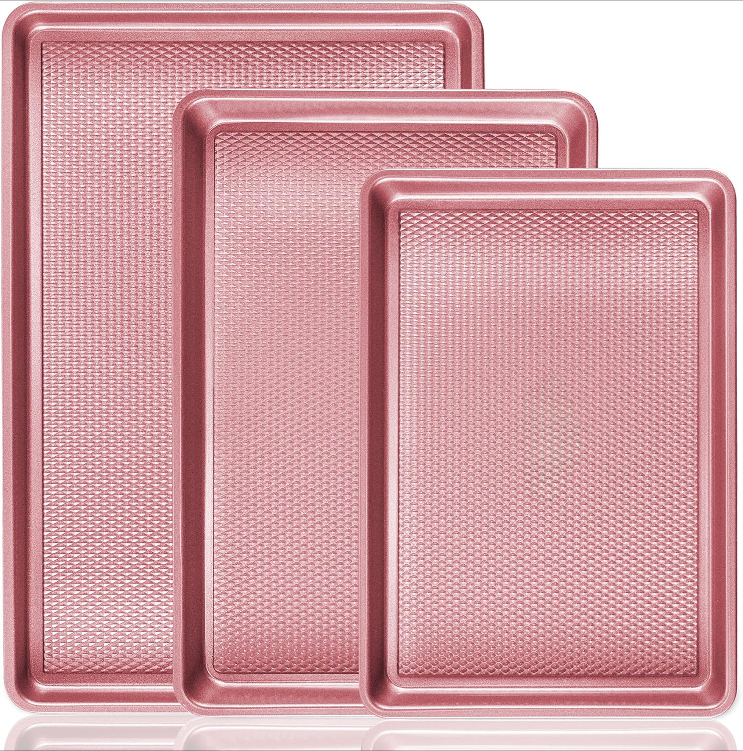 Baking Sheet Pan Set of 3, Cookie Sheets for Oven, Nonstick Half ...