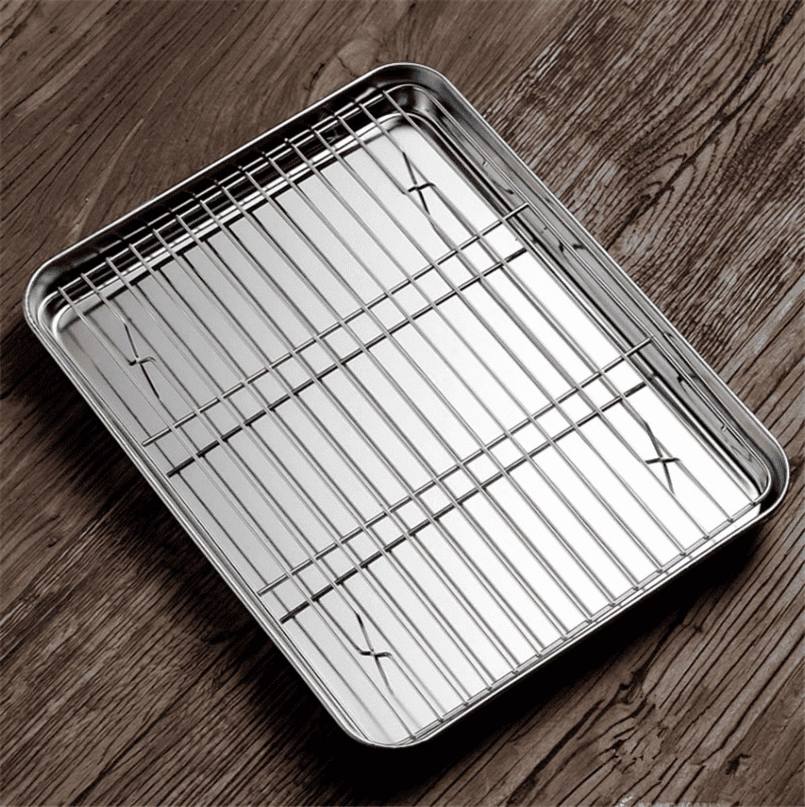 Baking Sheet & Rack Set 1 Sheet + 1 Rack Stainless Steel Cookie Pan for ...