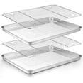 Baking Sheet with Rack Set (2 Pans + 2 Racks), Stainless Steel Baking ...