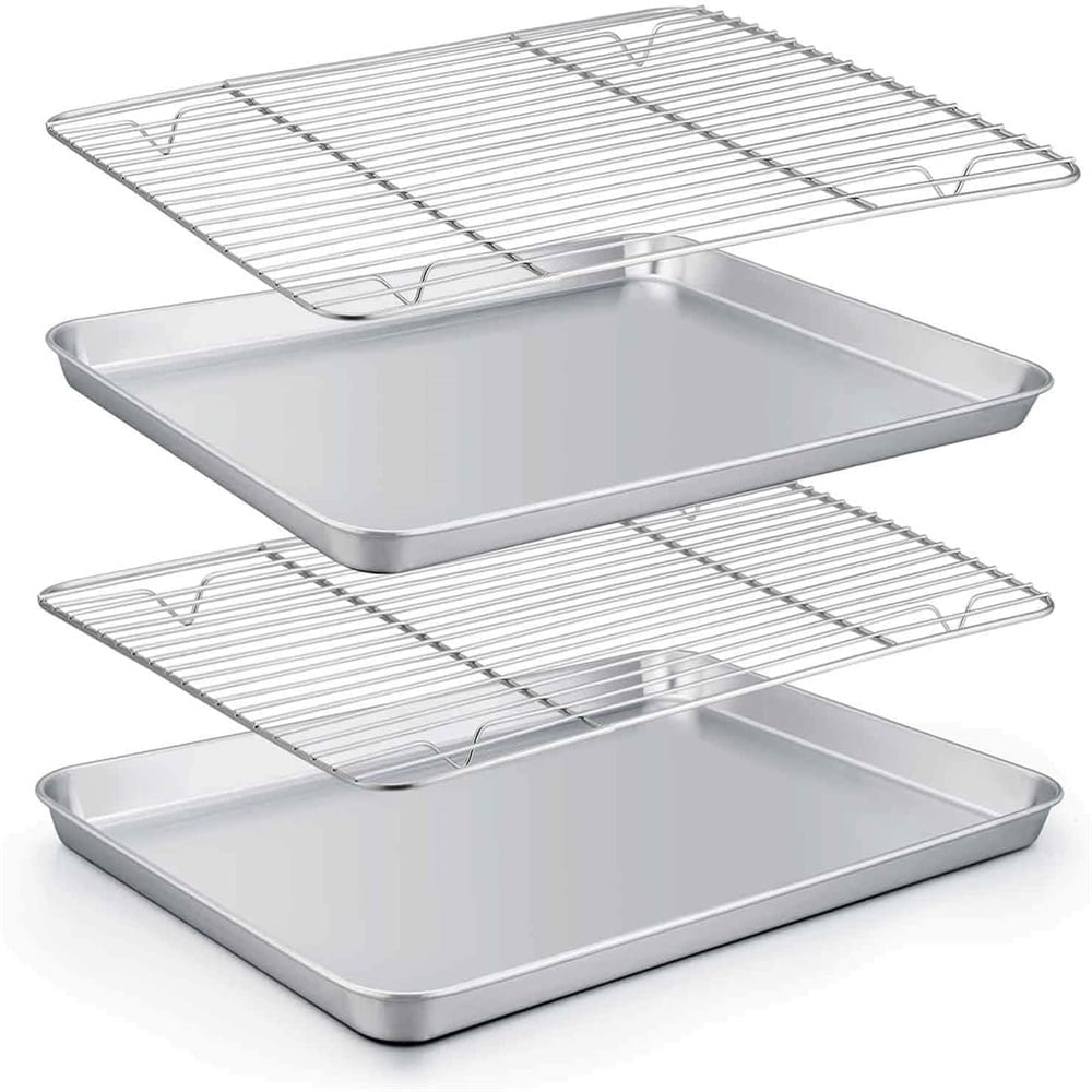 Baking Sheet & Rack Set (2 Sheets & 2 Racks), Casewin Durable Stainless ...