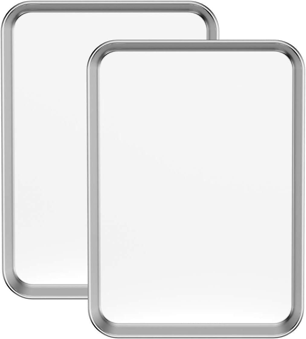 WATTNE, Baking Sheet Set of 2, Stainless Steel 10x8 inch, Non Tox, Rust ...