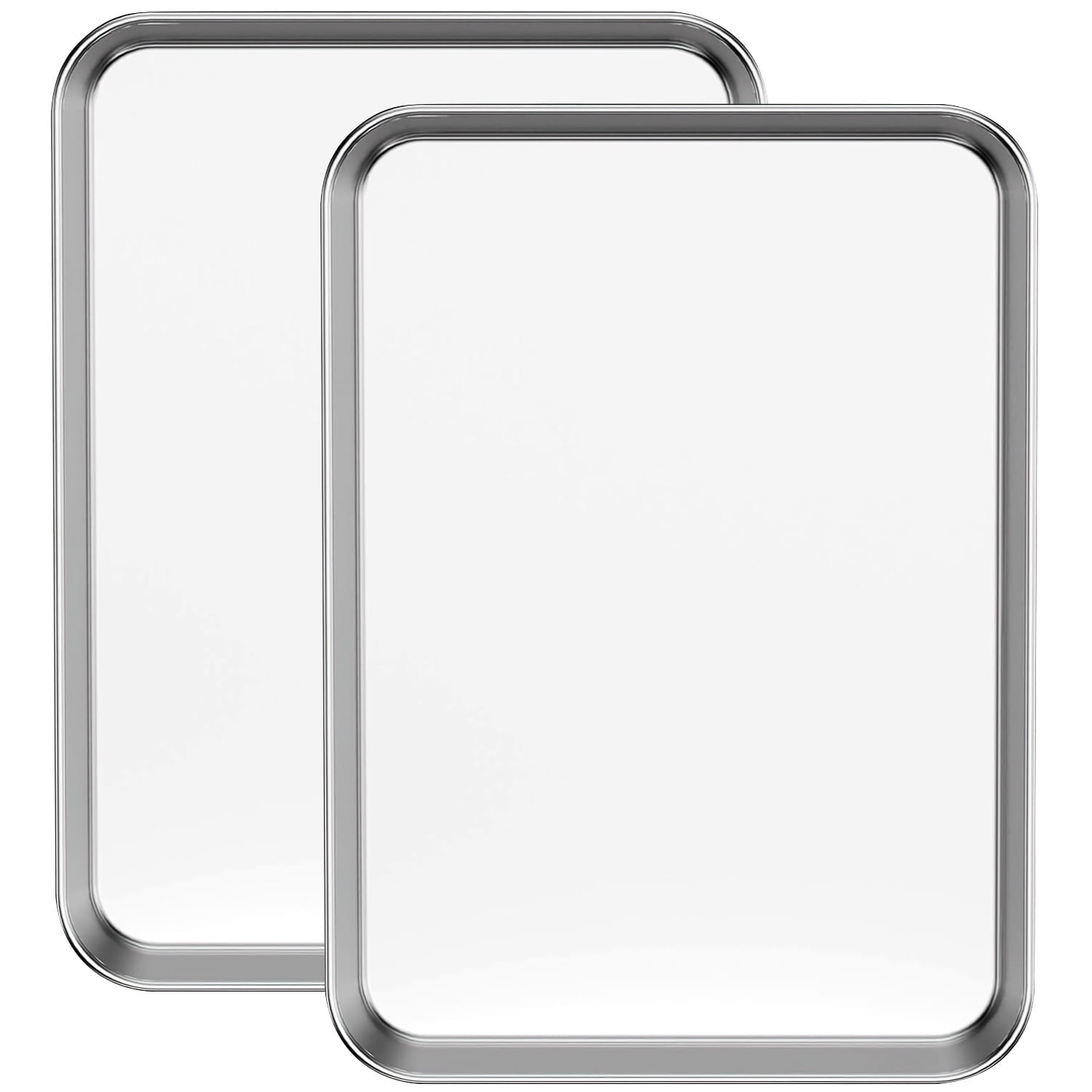 Baking Sheet Set of 2, Stainless Steel Cookie Tray Pans Set for Oven ...