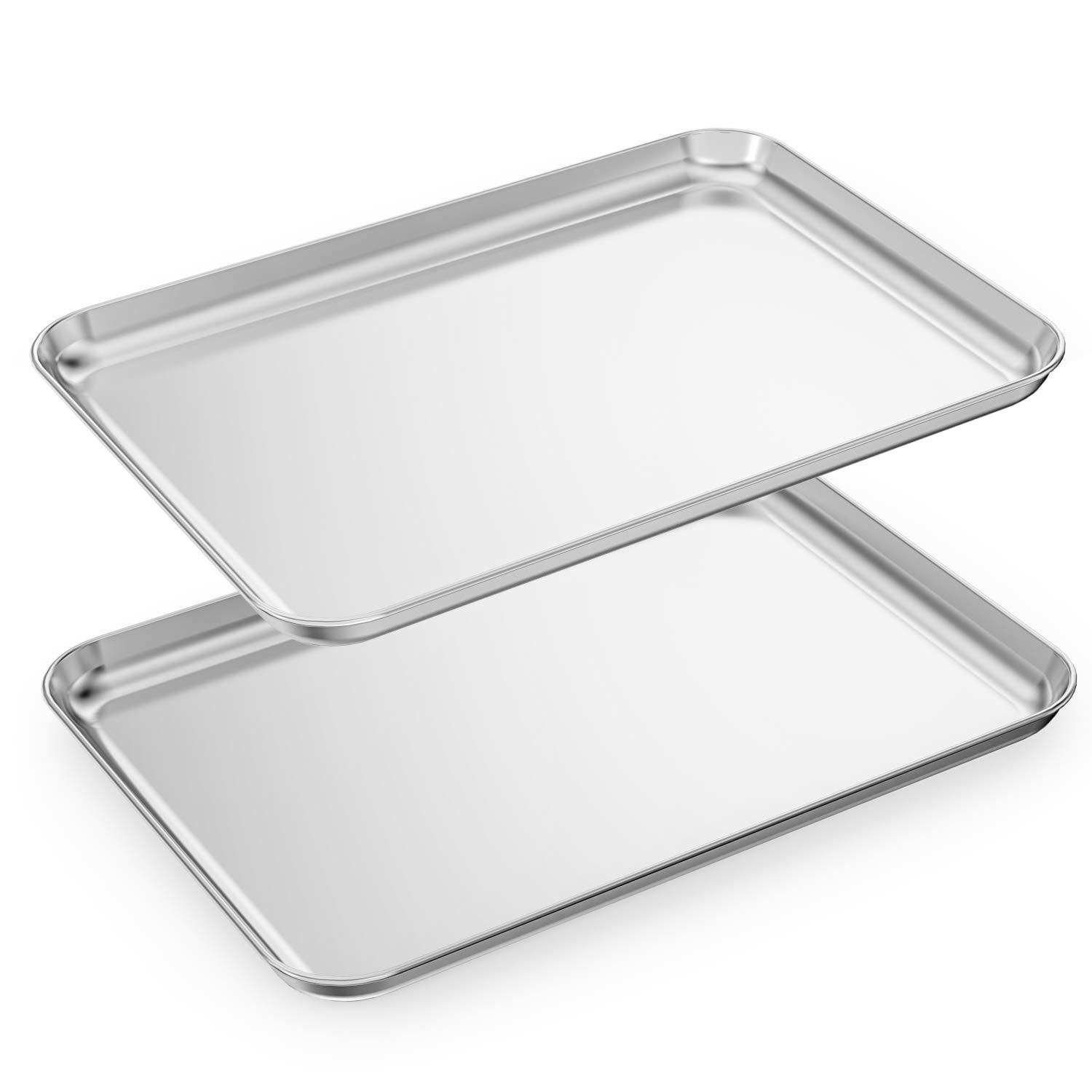Baking Sheet Set of 2 Stainless Steel Cookie Pans 17.68x13.74x1.14 Inch ...