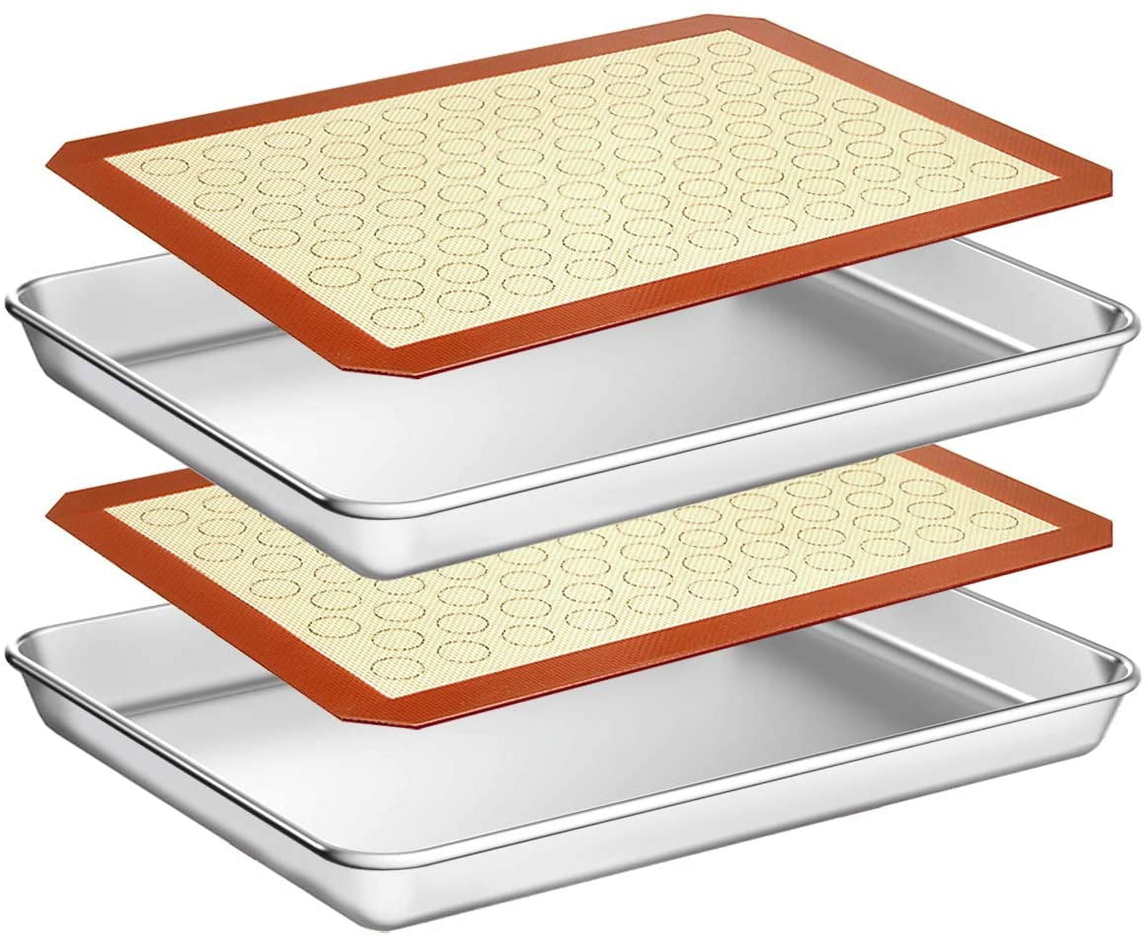 Baking Sheet with Silicone Mat Set, Set of 4 (2 Sheets + 2 Mats ...