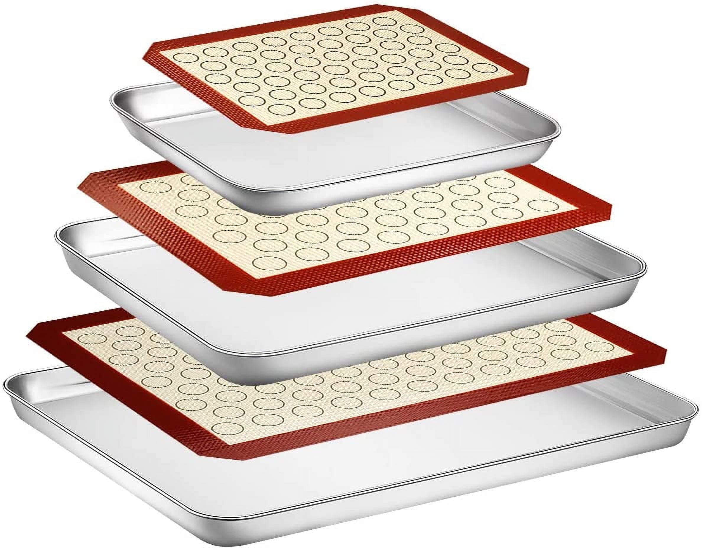 Baking Sheet with Silicone Mat Set Set of 6 (3 Sheets + 3 Mats ...