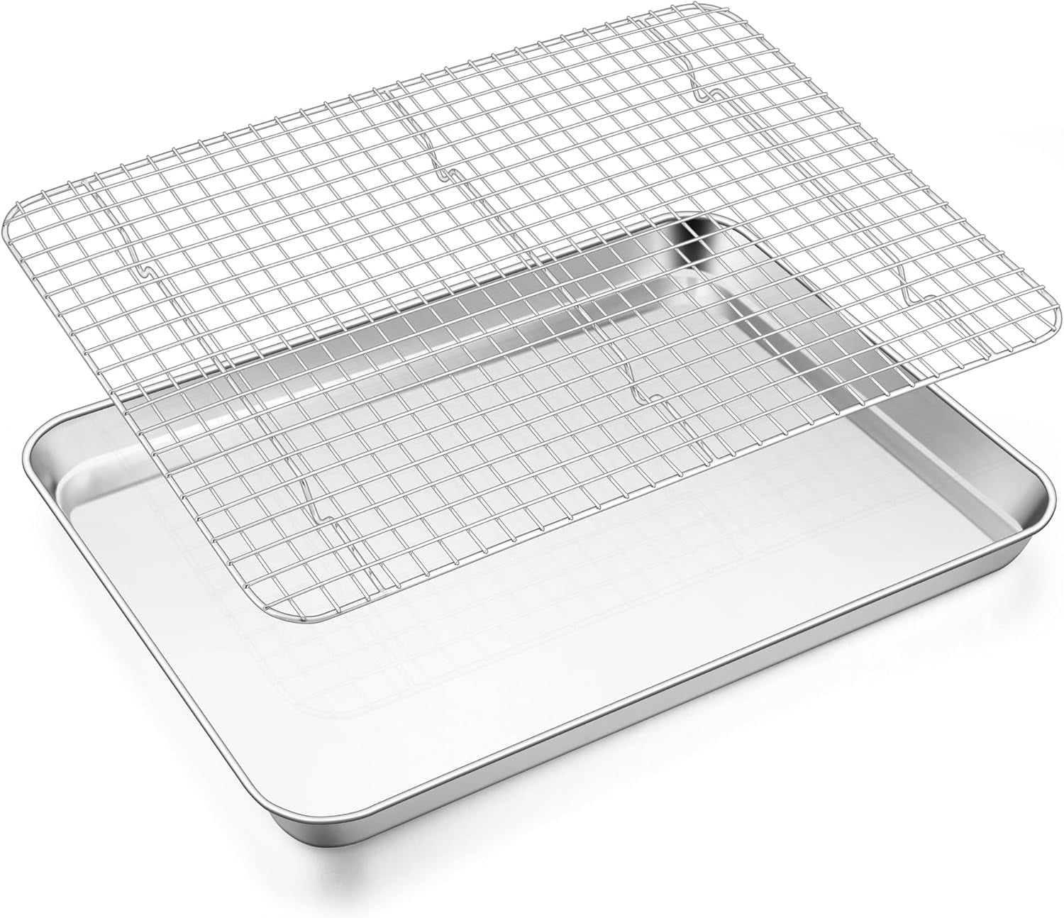 Baking Sheet with Wire Rack Set, 17.6” x 13” Stainless Steel Cookie ...