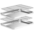 Baking Sheet with Wire Rack Set [2 Quarter Sheet Pans + 2 Wire Racks ...