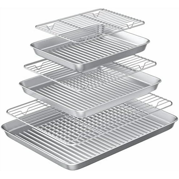 Baking Sheet with Wire Rack Set: 3 Baking Pans + 3 Cooling Racks for ...