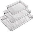 Baking Sheet With Wire Rack Set Of 6 (3 Cookie Sheets For + 3 Cooking ...