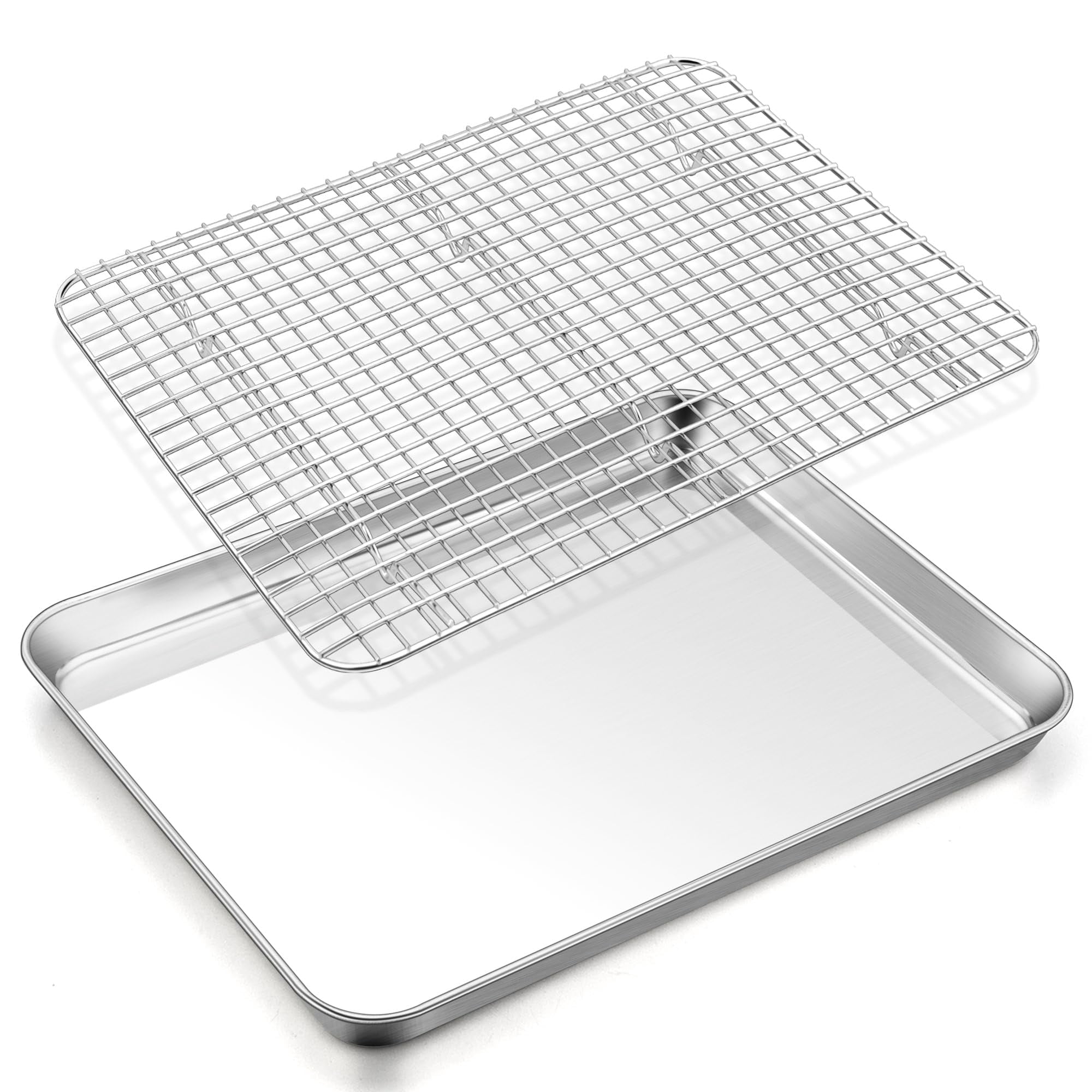 Baking Sheet with Rack 17.6x13x1 Inch Stainless Steel Tray Pan Set for ...