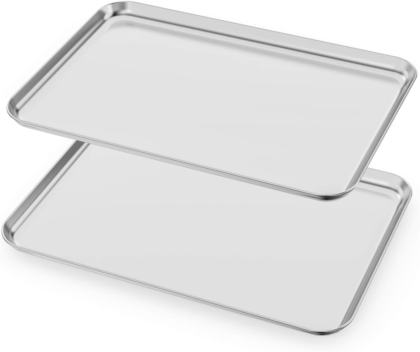 Baking Sheets Set of 2, Cookie Sheets 2 Pieces Stainless Steel Baking ...