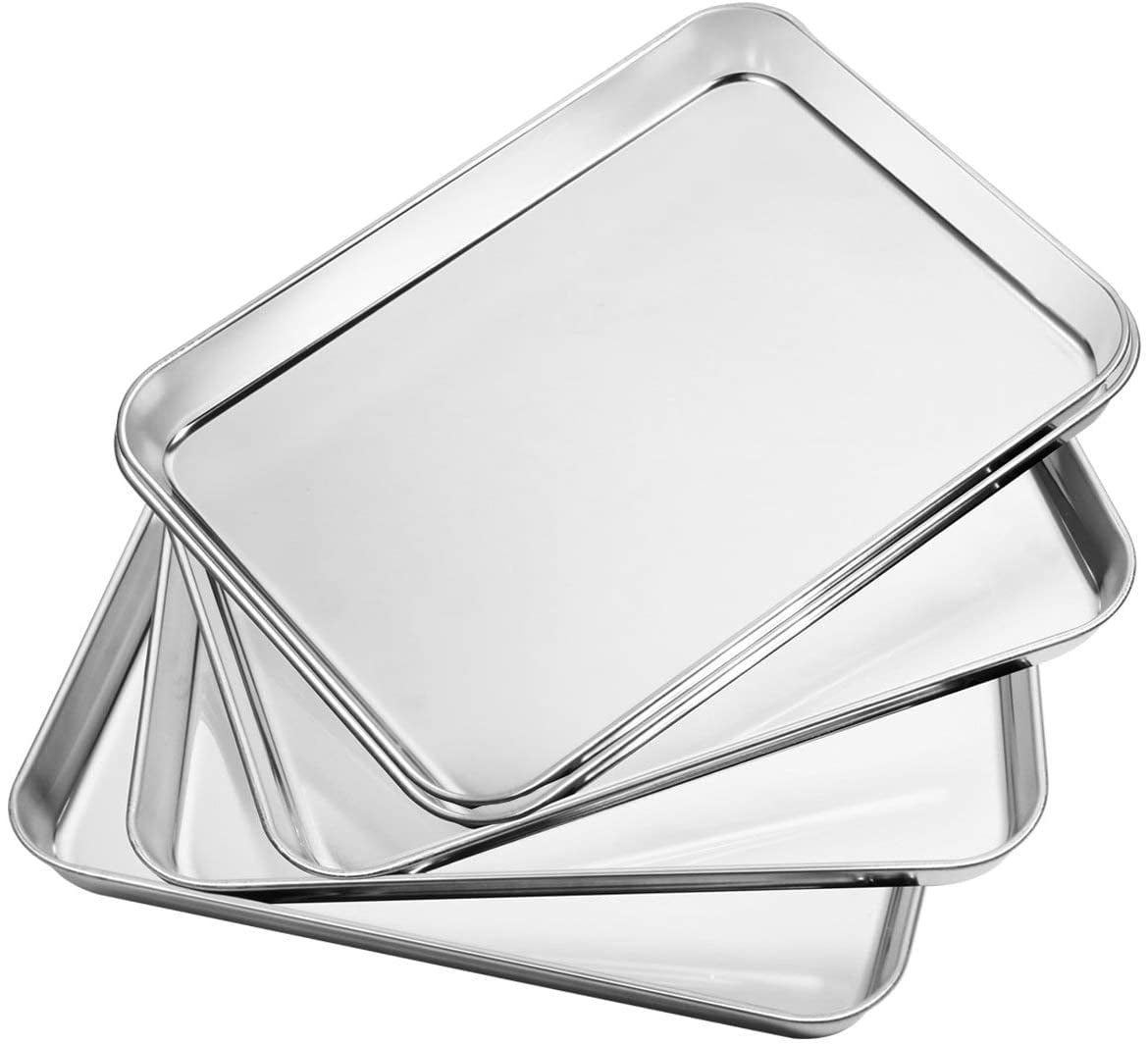 Baking Sheets Set of 5, Stainless Steel Baking Pan Tray Cookie Sheet ...