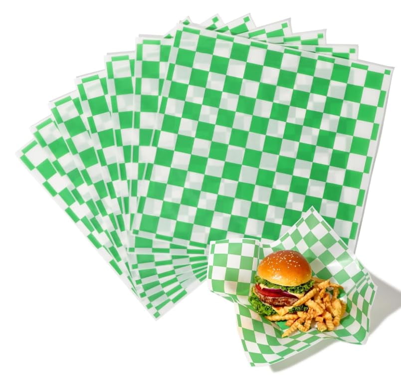 Baking SheetsGreen Color Wrap Paper 100 Sheets Food Basket Liners Grade ...