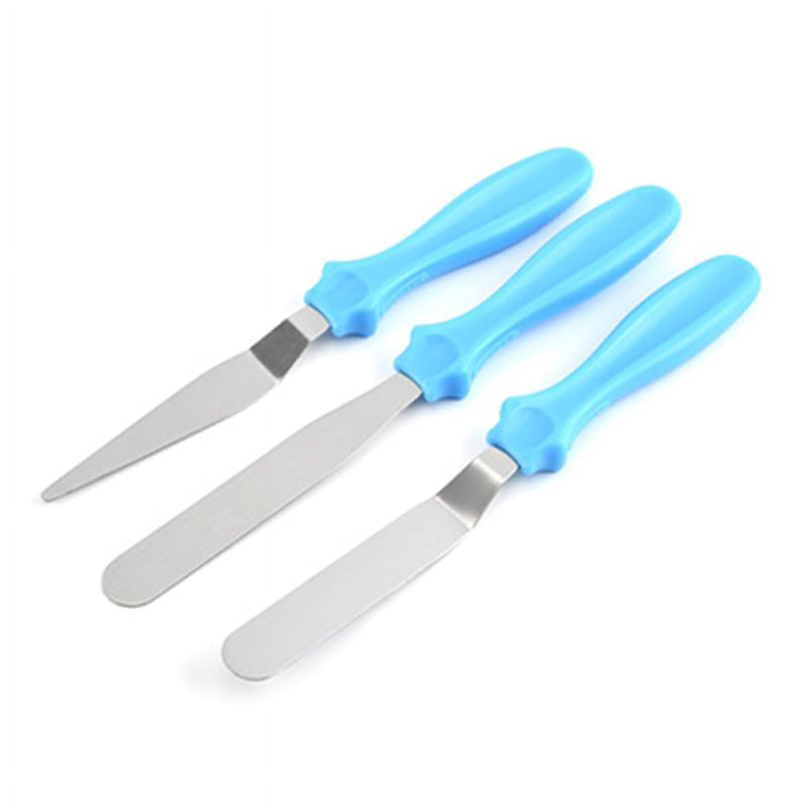 Baking Spatulas Set 2 Offset and 1 Straight Icing Spatula Stainless ...