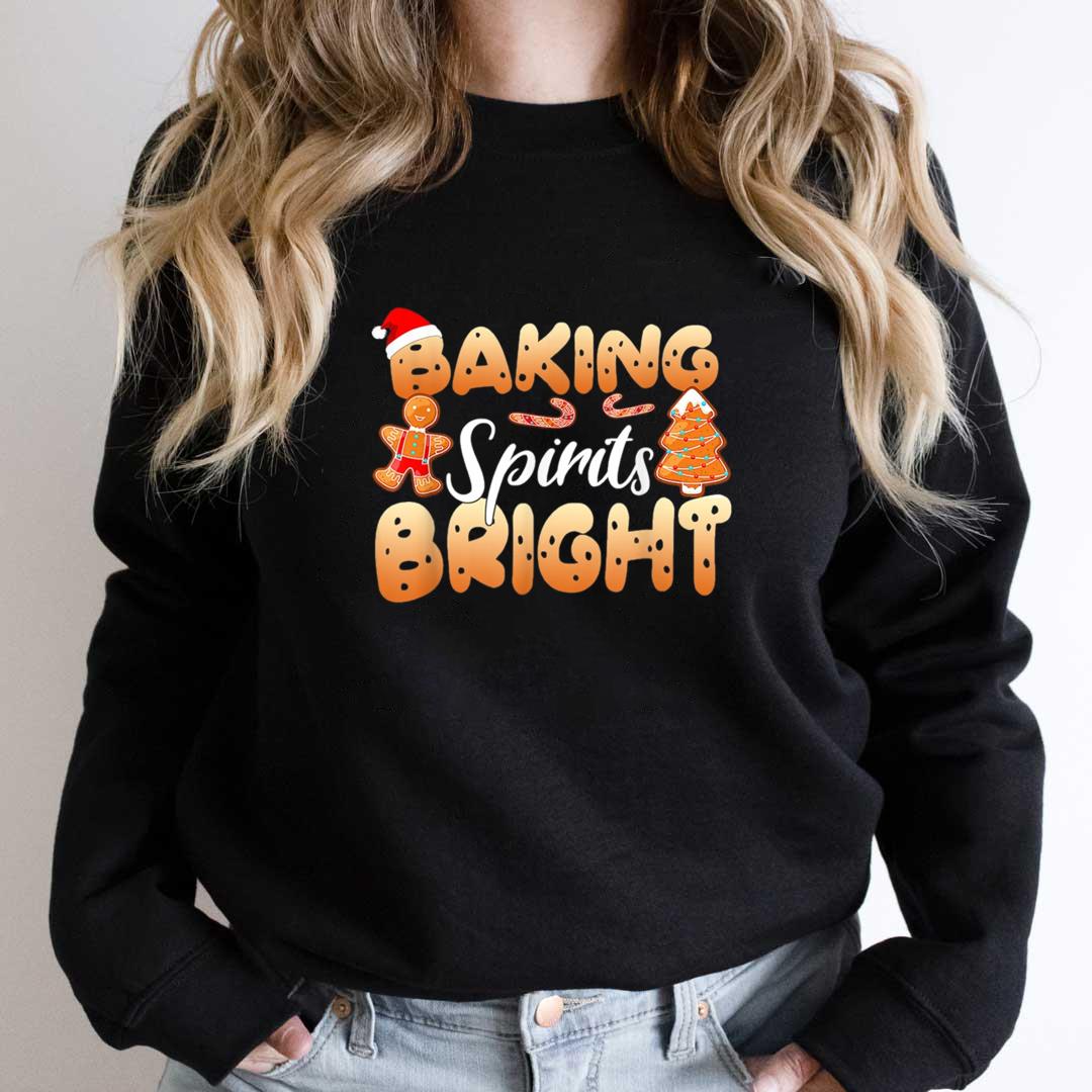 Baking Spirits Bright Funny Christmas Cookies Holiday Baker Graphic ...