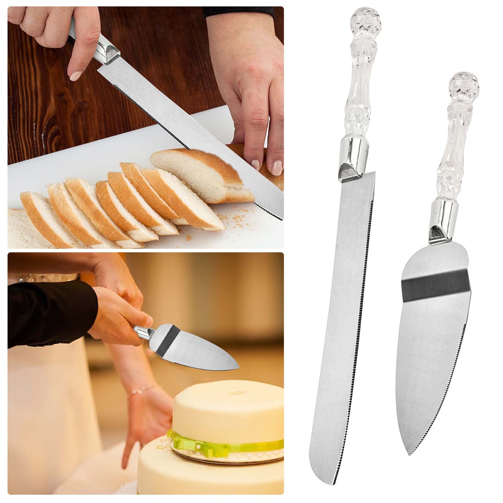 Baking Supplies Clearance Crystal Handle Steel Cake Knife Pizza Spatula ...