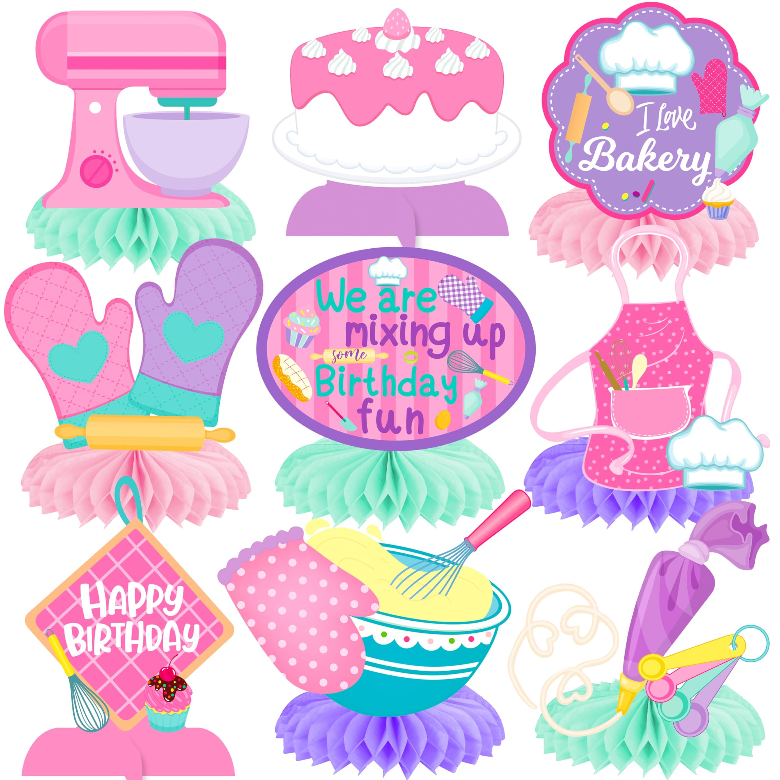 Baking Theme Honeycomb Centerpieces 12Pcs Little Bakers Birthday Party ...