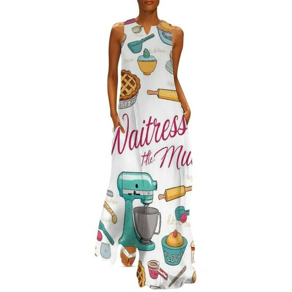 Baking Tools Pattern Long Dress luxury evening dresses women clothing ...