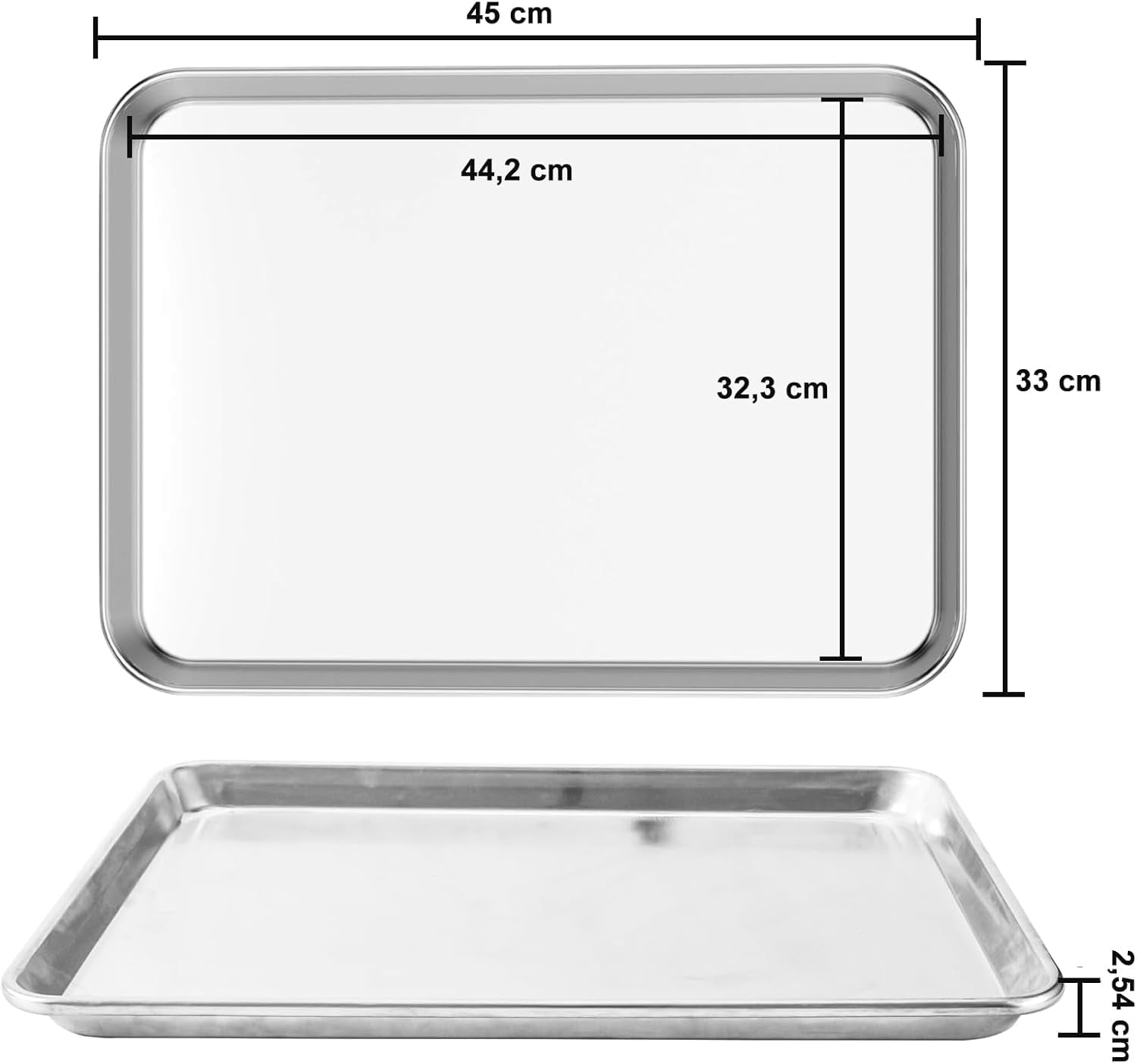 Baking Tray with Baking Paper, 45 x 33.2 cm, Non-Stick Cookie Tray, Oven Safe, Easy to Clean ...