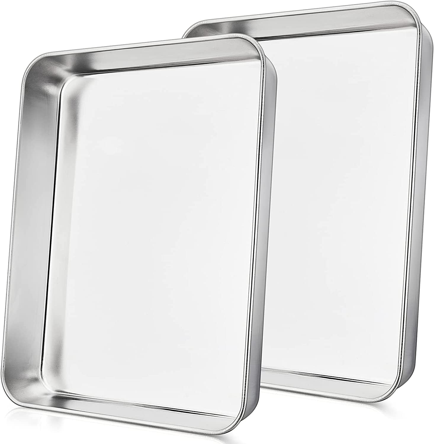 Baking Tray Set of 2. Deep Cake Tins Stainless Steel Baking Sheet Pans ...