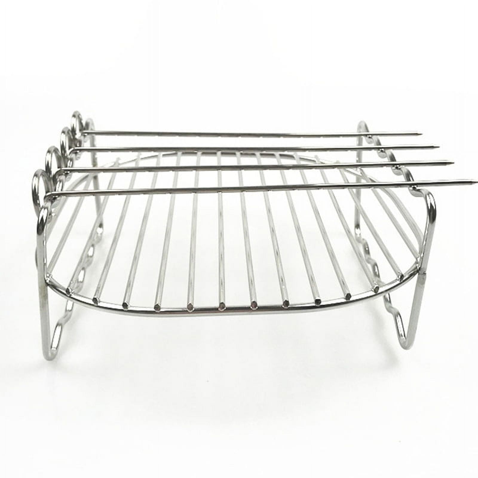 Baking Tray Skewers Air Fryer Stainless Steel Holder BBQ Rack Double ...