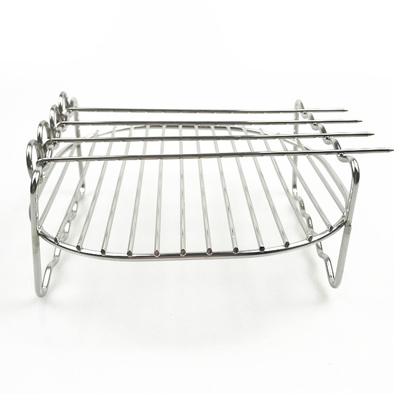 Baking Tray Skewers Air Fryer Stainless Steel Holder BBQ Rack Double ...