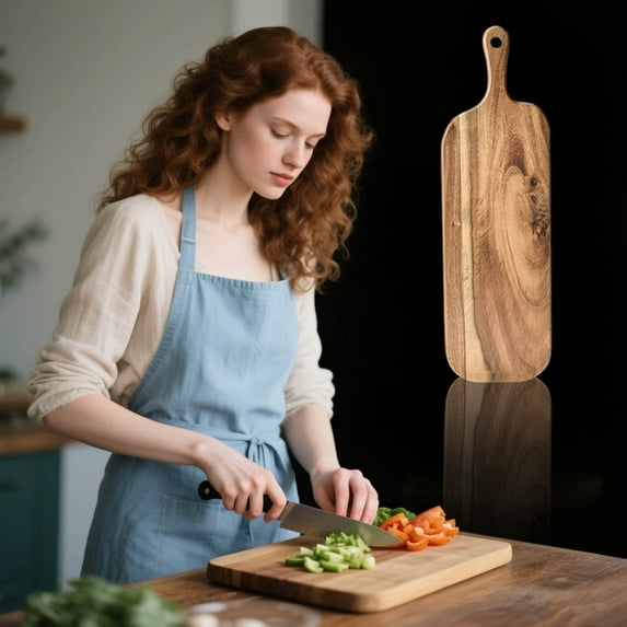 Baking Trays & Trays Wood Cutting Board with Handle Double Steak Tray ...