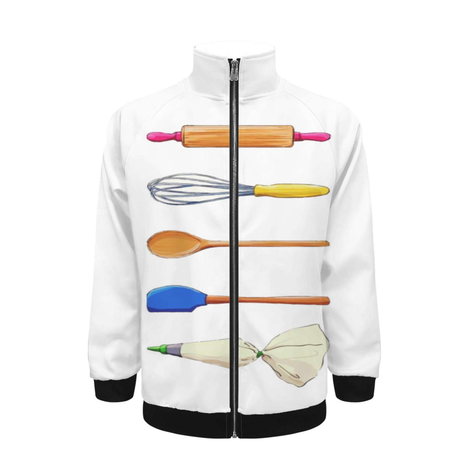 Baking Utensils On Square Magnet Jacket Men's Street Cool Long Sleeves ...