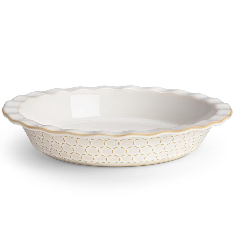 Baking pie pan, 9-inch ceramic pie pan, embossed deep dish baking pan ...