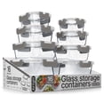 Bakken Borosilicate Glass Food Storage Containers with Lids 16 Pieces ...