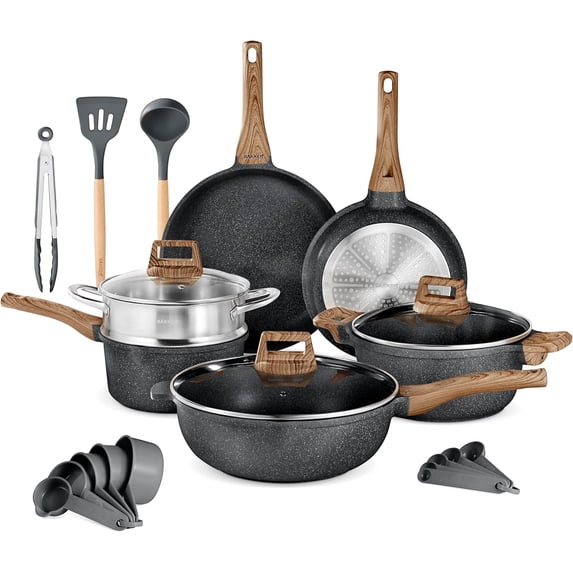 Bakken-Swiss 14-Piece Kitchen Cookware Set – Granite Non-Stick – Eco ...