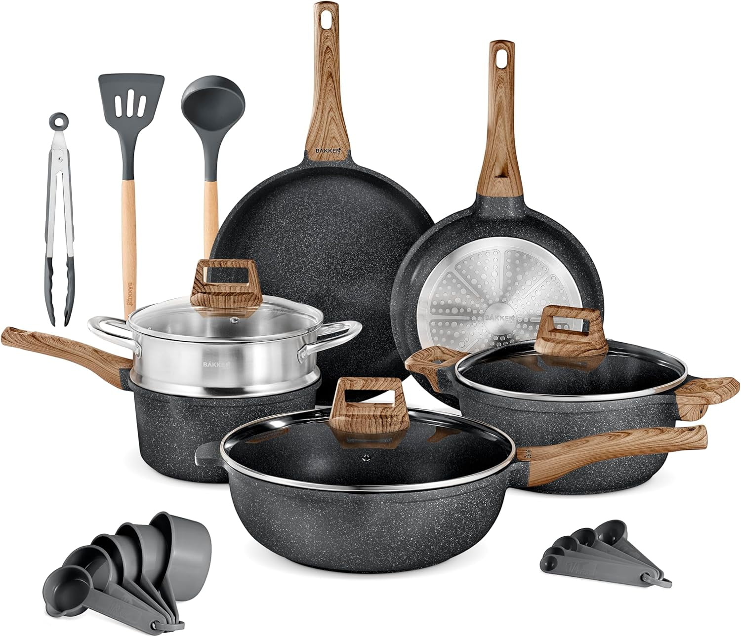Bakken-Swiss 14-Piece Kitchen Cookware Set – Granite Non-Stick – Eco ...