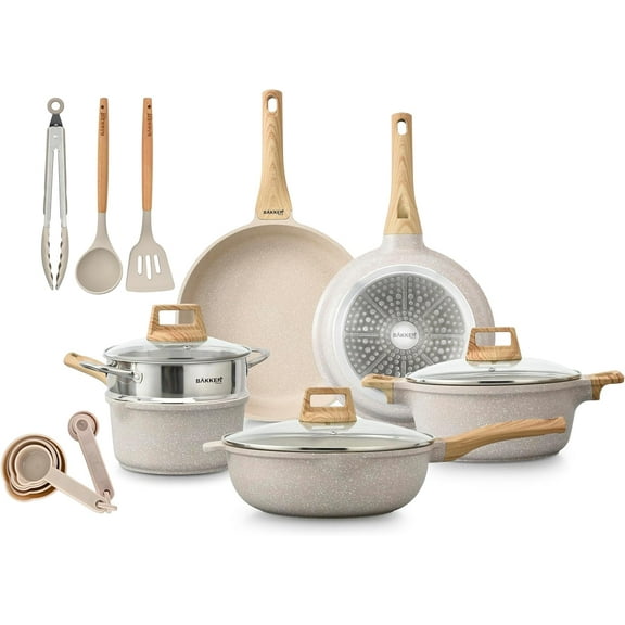 Bakken-Swiss 14-Piece Kitchen Cookware Set – Granite Non-Stick – Eco ...