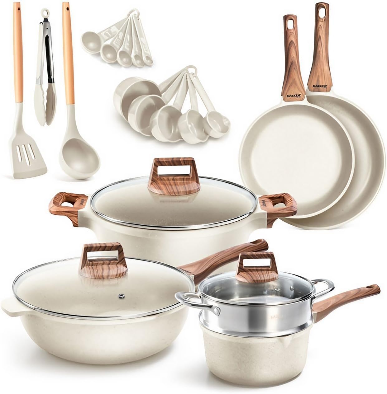 Bakken-Swiss 14-Piece Kitchen Cookware Set Granite Non-Stick Eco ...