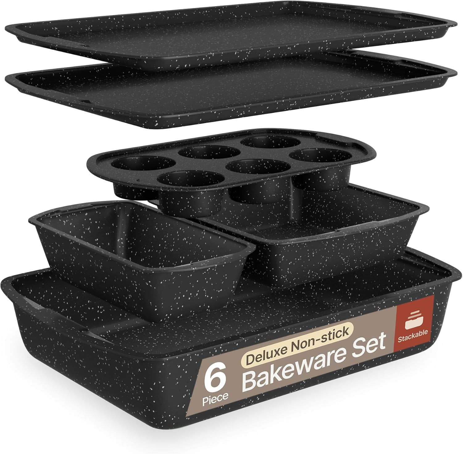 Bakken Swiss - Bakeware Set – 6 Piece – Stackable, Deluxe, Non-Stick ...
